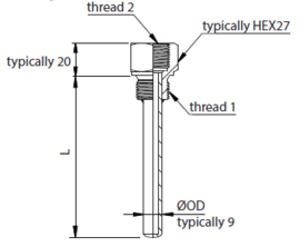 Threaded thermowells