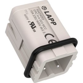 Compact, 3+PE rectangular connector insert with cage clamp connection ...