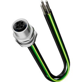 M12 chassis connector (L/T/S/K-coded) for device connection on the ...
