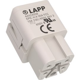 Compact, 3+PE rectangular connector insert with cage clamp connection ...