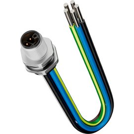 M12 chassis connector (L/T/S/K-coded) for device connection on the ...